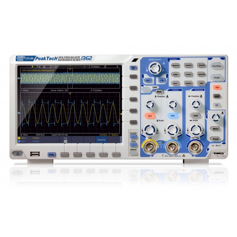 Oscilloscope numérique 2 x 200 MHz PeakTech® P 1362