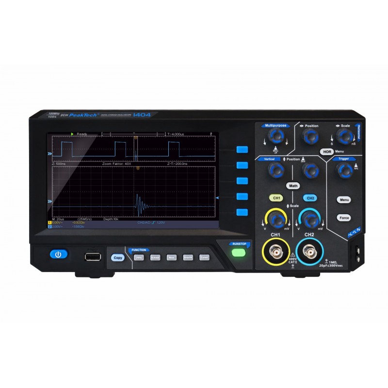 Oscilloscope numérique 2 voies 100 MHz PeakTech ® P1404