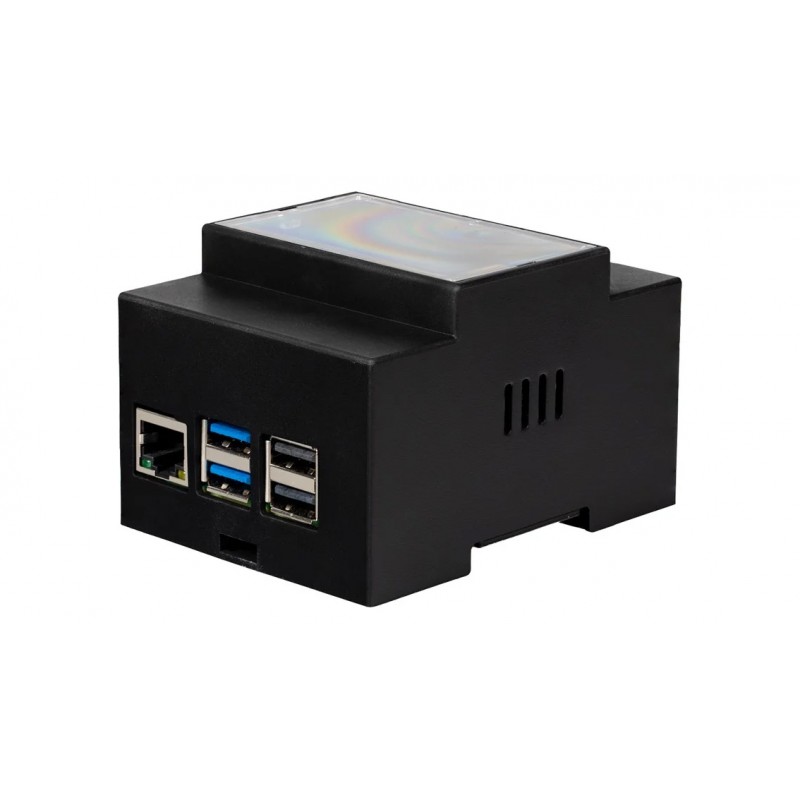 Boitier rail DIN noir RB-CASEP5-07B pour Raspberry Pi 5