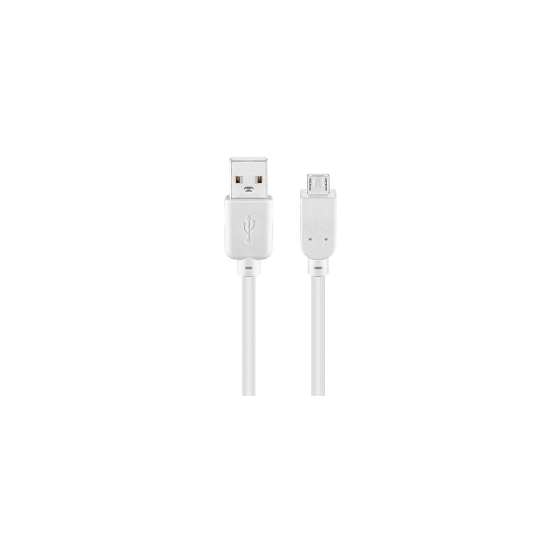 Cordon USB A mâle micro USB B blanc WEN96193 1m standard