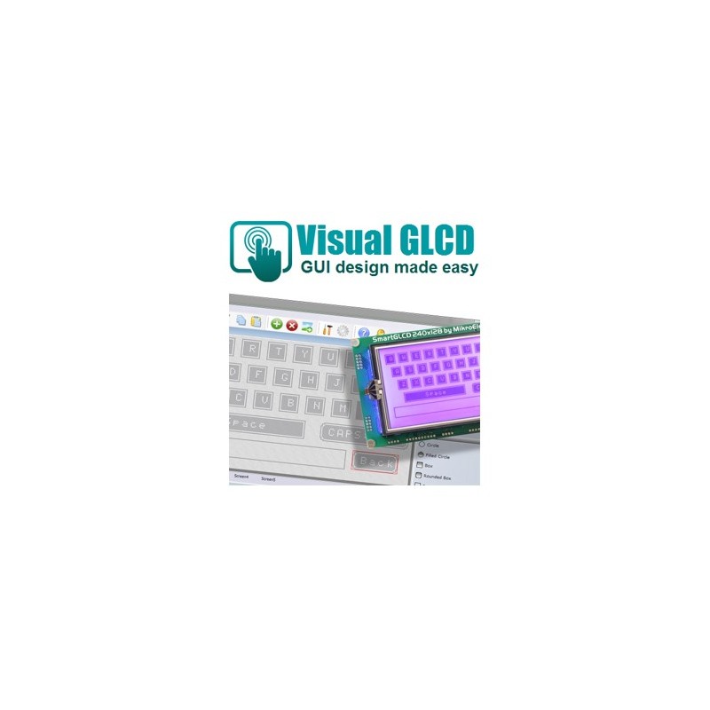 Logiciel de développement Mikroelektronika Visual GLCD pour LCD