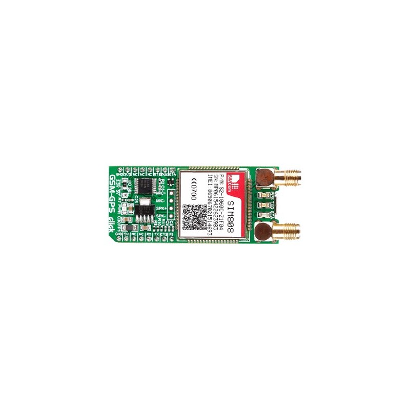Module Click Board MIKROE-2382 avec GSM et GPS sur base SIM808