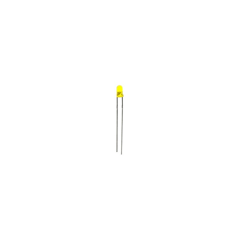 Led jaune 3mm LED3YLN - 15 mcd, 60°, 590 nm