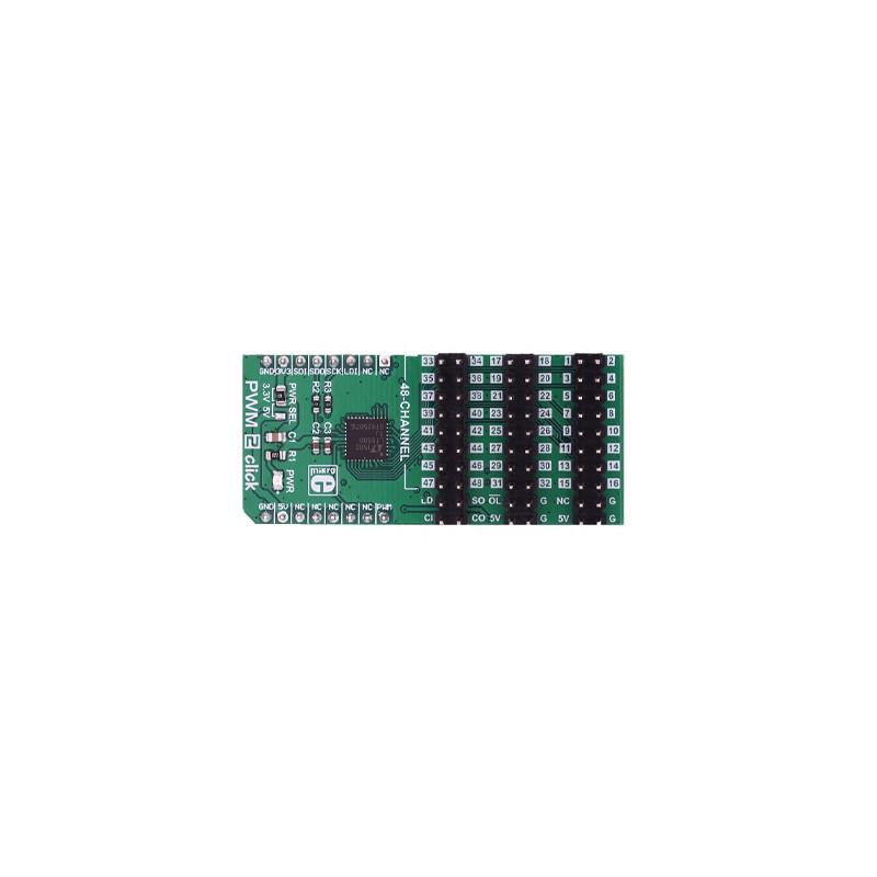 PWM 2 click MIKROE3148 - Module 48 sorties PWM SPI
