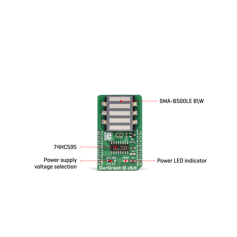 Module Bargraph LED MIKROE3264 avec interface SPI