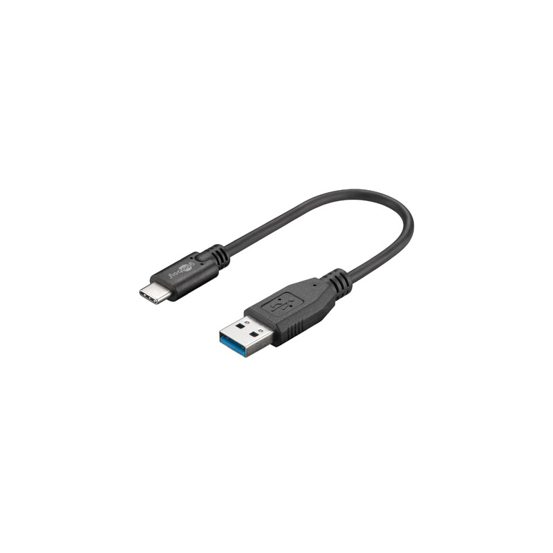 Cordon USB A mâle USB Type C mâle - longueur 15 cm