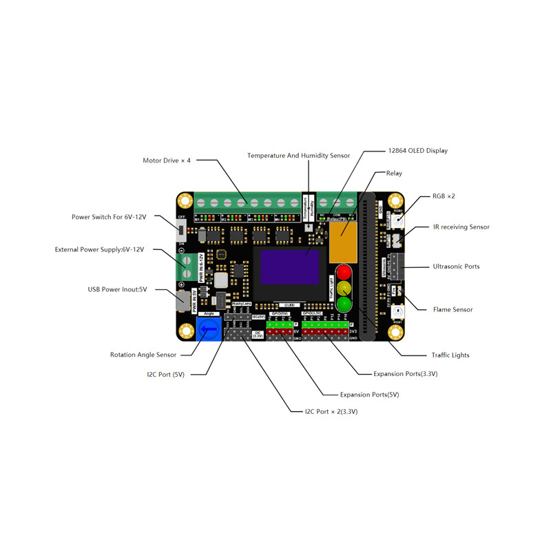 Interface multifonction Xia mi DFRobot MBT0042 pour microbit V2