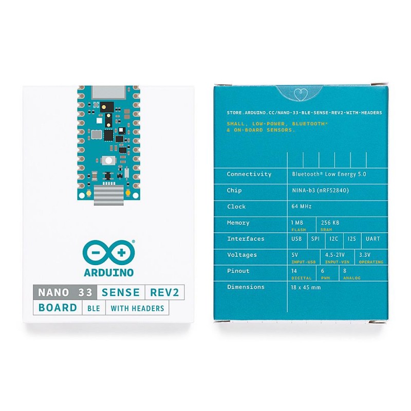 Arduino Nano 33 BLE Sense ABX00070 ( Bluetooth + IMU + capteurs )