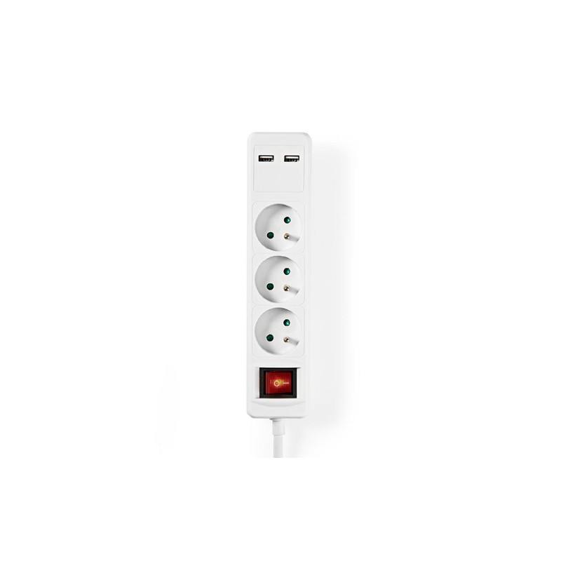 Multiprise USB protection enfant EXSO315UESWT 3 prises