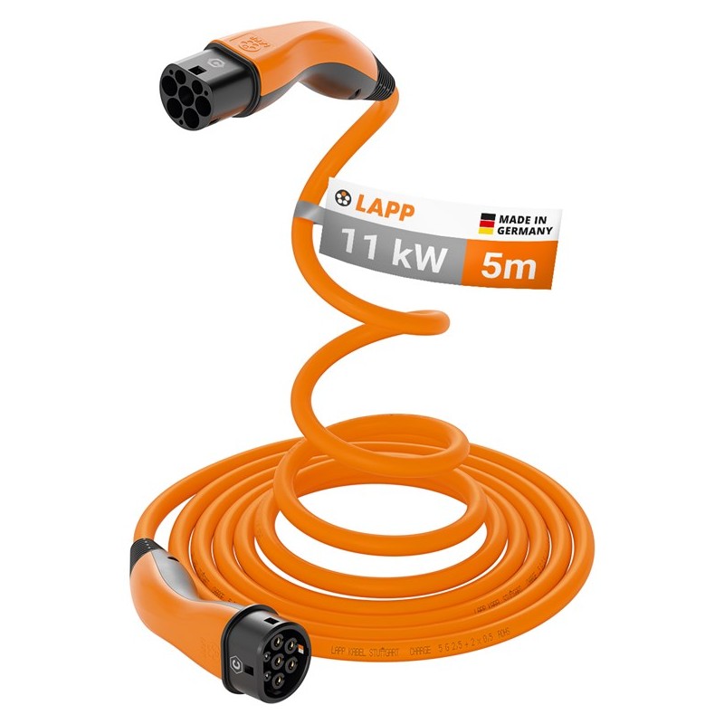 Cable de recharge HELIX Type 2 / 11 kW / 5 m